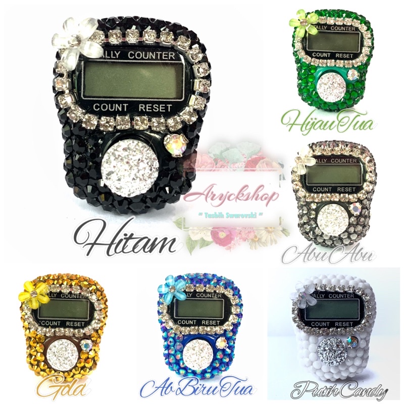 CHAIN SAKURA Decorative digital Tasbih blink bling Swarovski counting ...