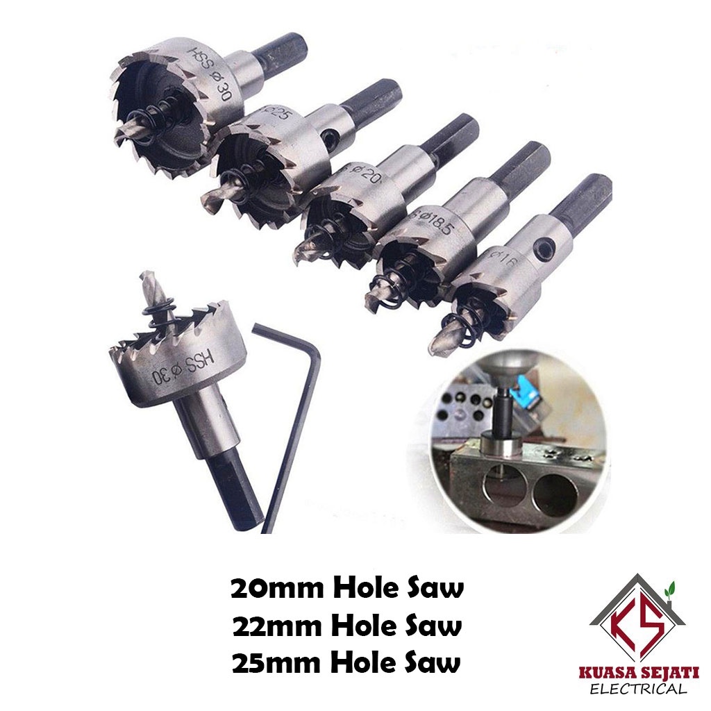 Hole Saw 20MM, 22MM, 25MM High Speed Steel. Saw Tip. Drill Bit Hole ...