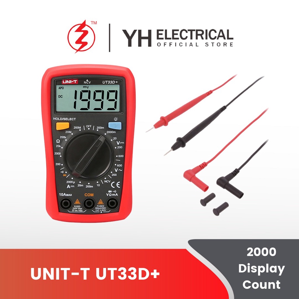 UNI-T LCD UT33D+ Palm Size Digital Multimeter | Shopee Malaysia