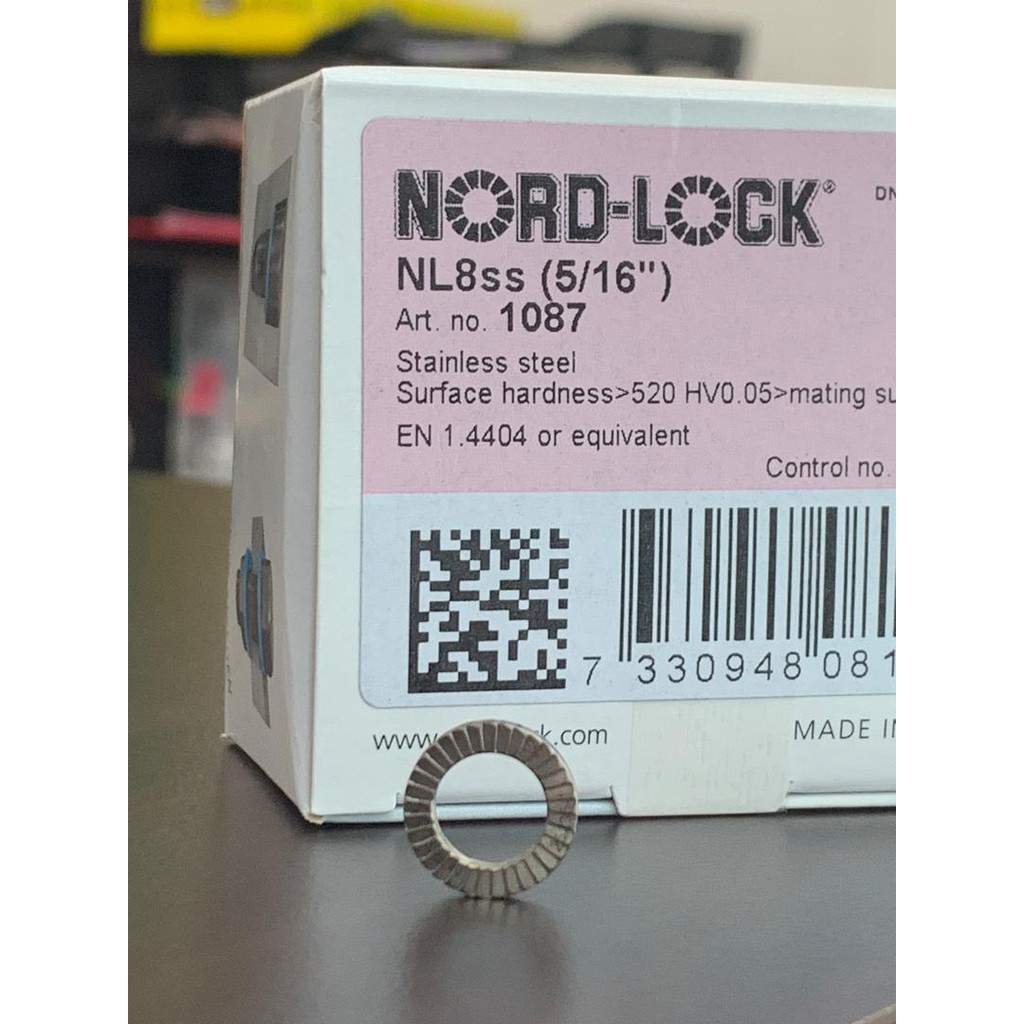NL8-NORD LOCK (STAINLESS STEEL) WEDGE-LOCKING WASHER WITH ORIGINAL OEM CERTIFICATE FROM SWEDEN ...