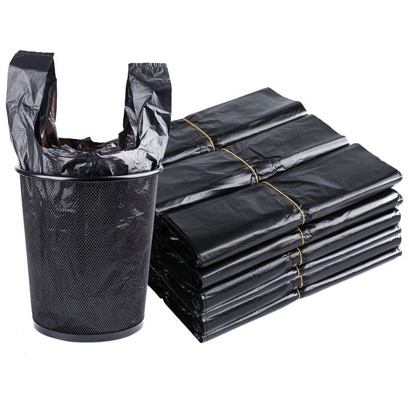 1 Rolls Vest Style Garbage Bags Black Trash Bags For Home Trash ...