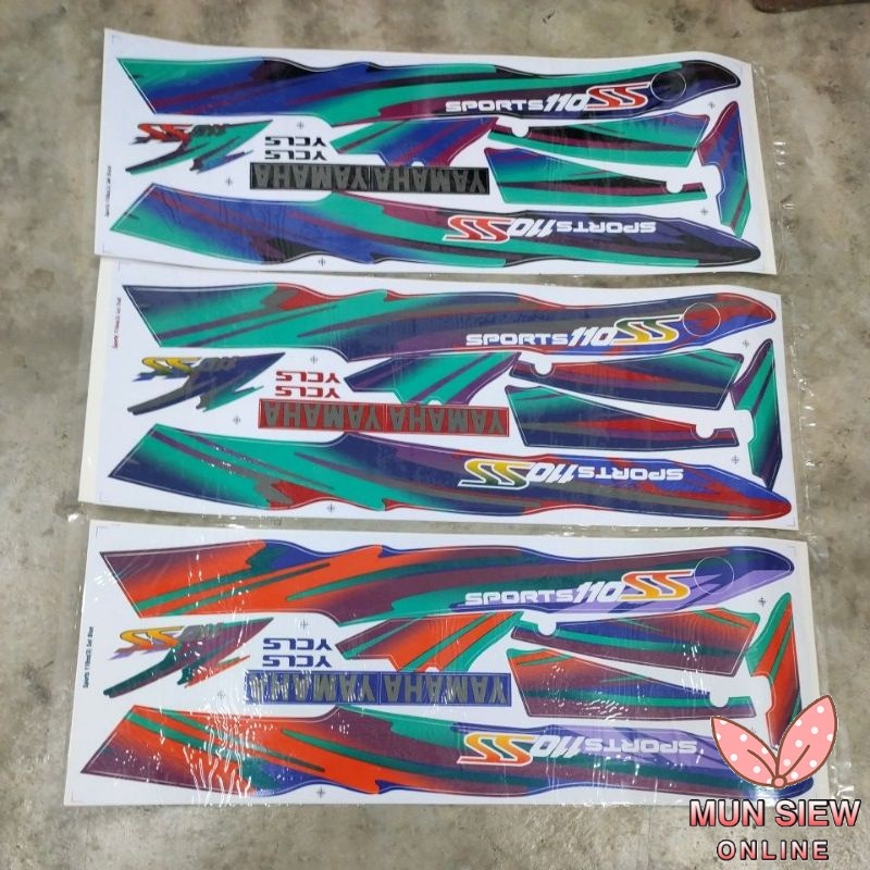 Stiker Sticker Body Stripe Cover Set (3) Yamaha Y110ss Y110 Ss One | Shopee Malaysia
