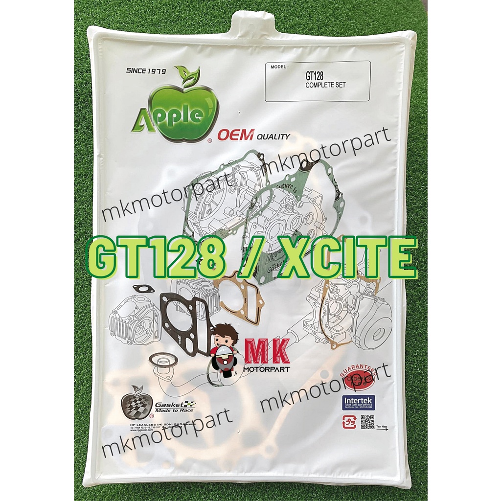 🍎 Modenas GT128 / XCITE Overhaul Gasket Complete Set 🍎 Apple Gasket X ...