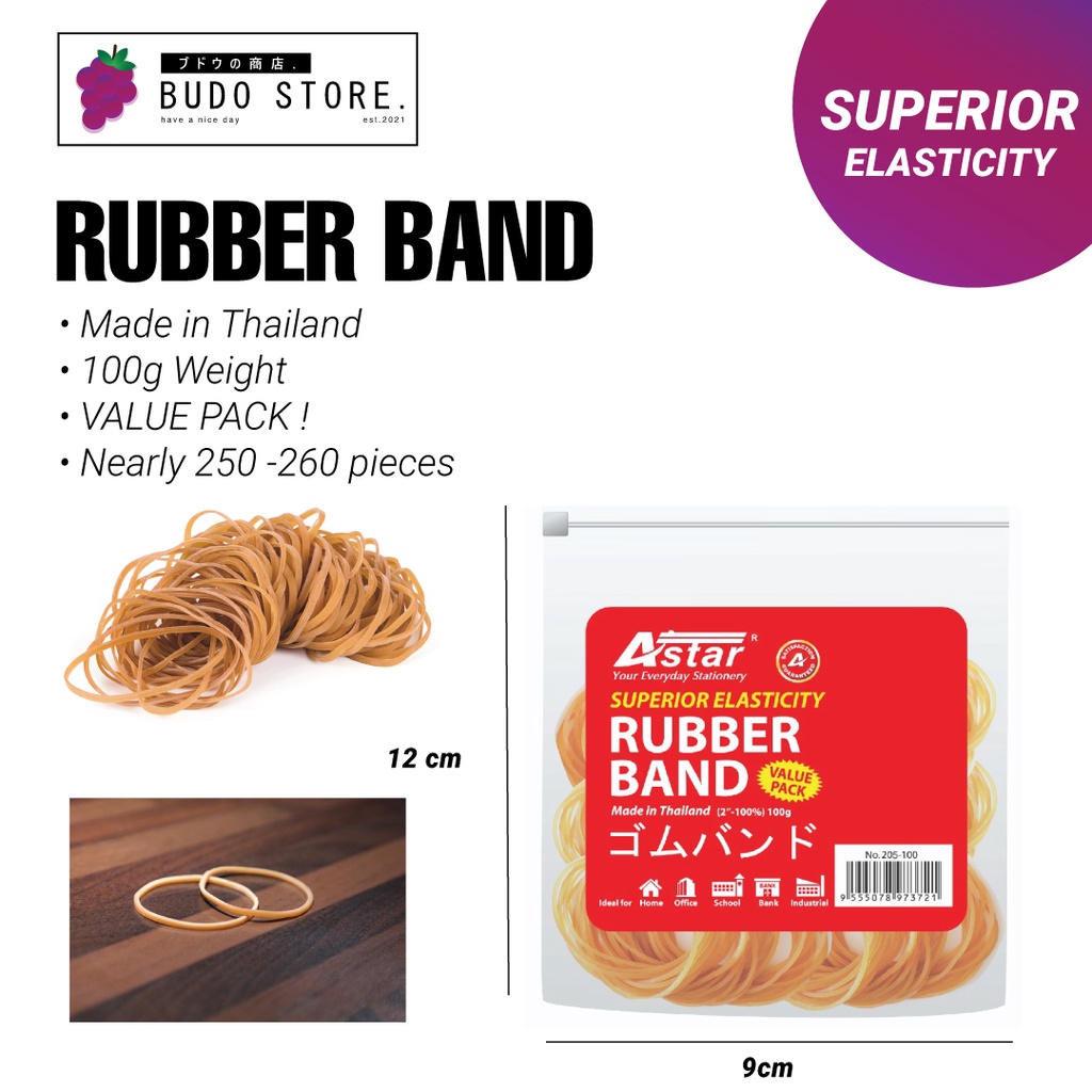 【BudoStore.】Rubber Band | Astar | 100g per Pack | Superior Elasticity ...