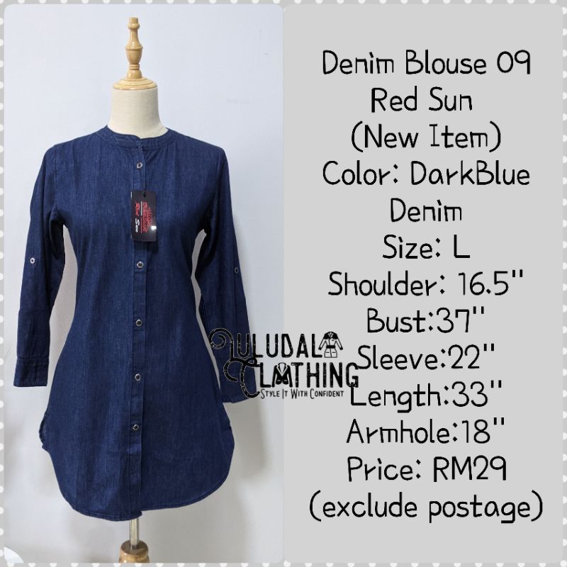 Blouse Denim Muslimah | Blouse Muslimah| Dress Muslimah Part 2 | Shopee ...