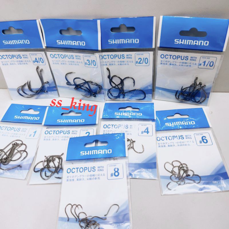 SHIMANO OCTOPUS WITH RING HOOKS 1-4/0 mata kail shimano shimano hook ...