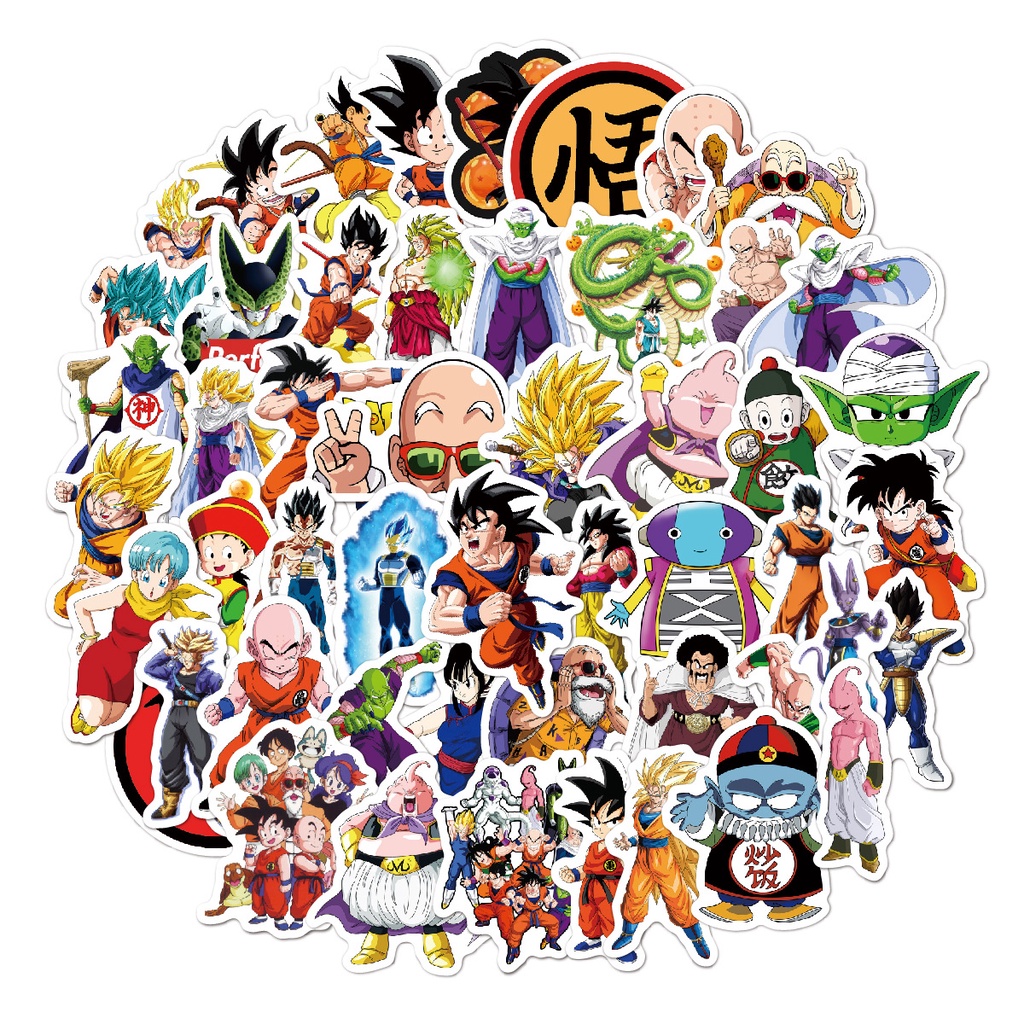 50 pcs High Quality Dragon Ball Anime Waterproof PVC Stickers | Shopee ...