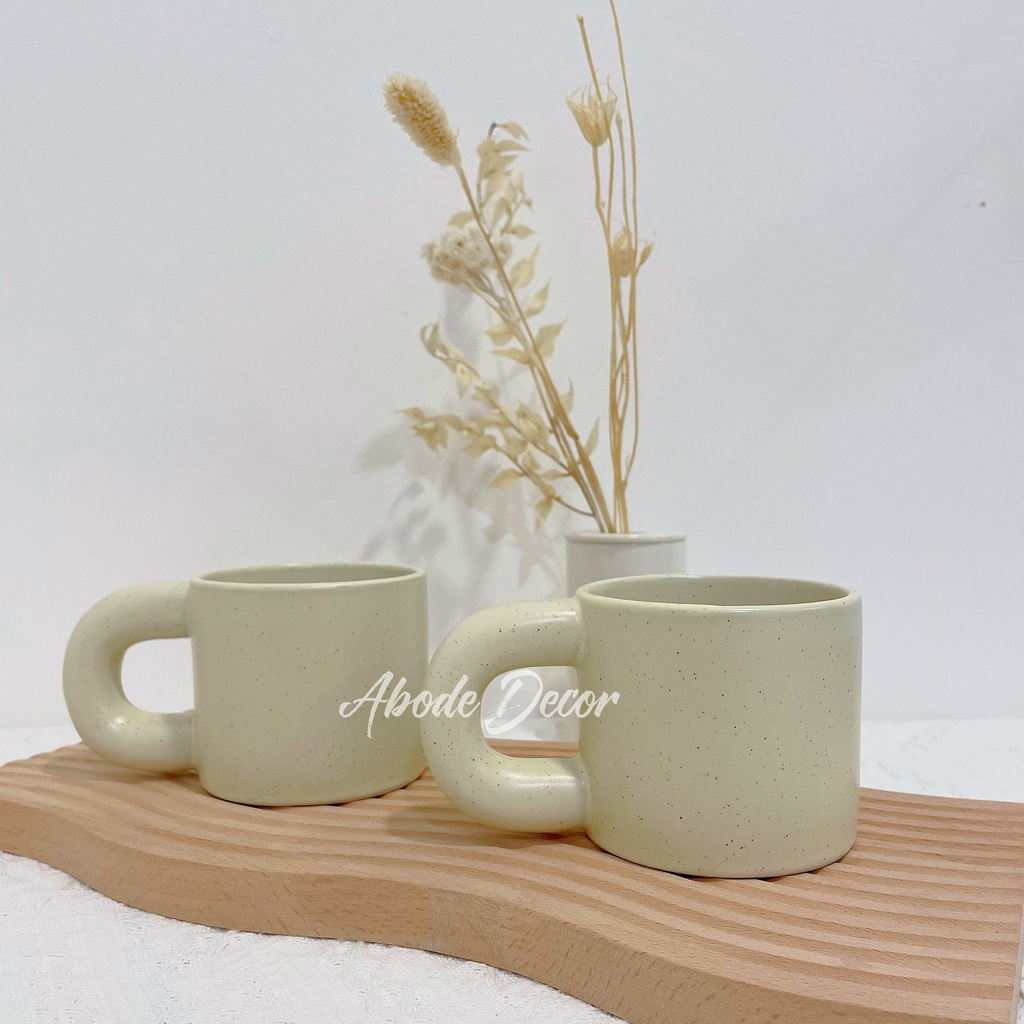 Chubby Holder Creamy Ceramic Mug Cawan Seramik 奶油色胖胖杯 | Shopee Malaysia