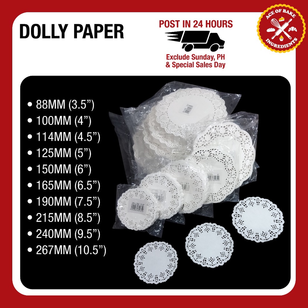 100PCS Dolly Paper / Doily Paper / kertas dolly - 3.5" / 4" / 4.5" / 5 ...