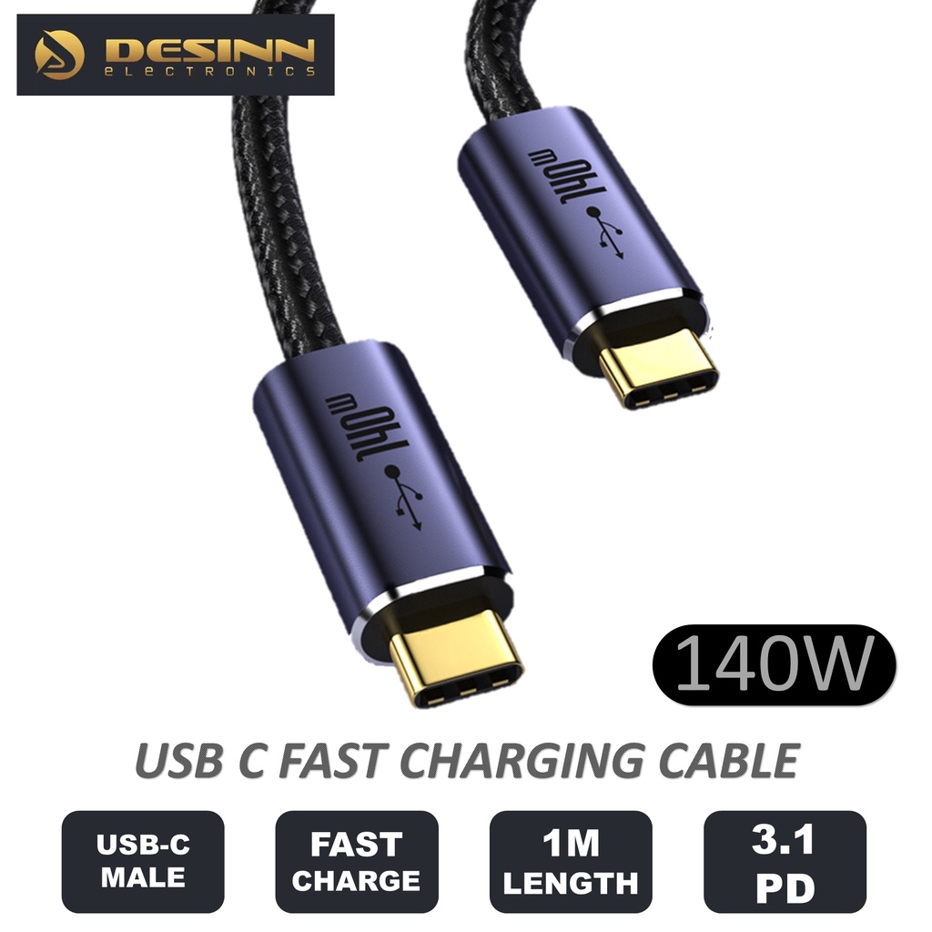 140W PD3.1 USB C Cable Fast Charging USB2.0 Type C E-marker Samsung ...