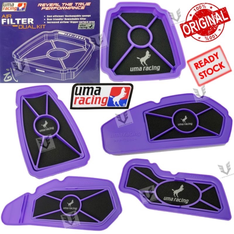 Uma Racing High Flow Air Filter Dual Kit For Y15ZR V1 V2/R15 V3/NVX155 ...