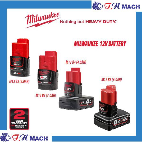 MILWAUKEE M12 Batteries And Chargers For 2.0Ah / 3.0Ah / 4.0Ah / 6.0Ah RED-LITHIUM™-ION Battery ...