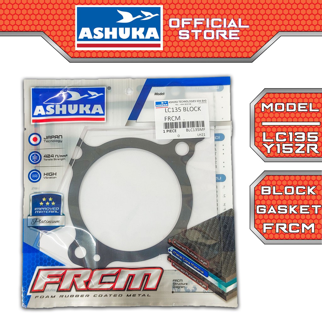 ASHUKA YAMAHA LC Y15 Block Gasket FRCM (0.4mm/ 0.6mm/ 0.4mmx78mm Vpro ...