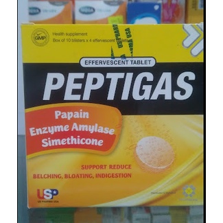 Peptigaz orange flavored soluble effervescent tablets help reduce bloating and indigestion, 4 ...