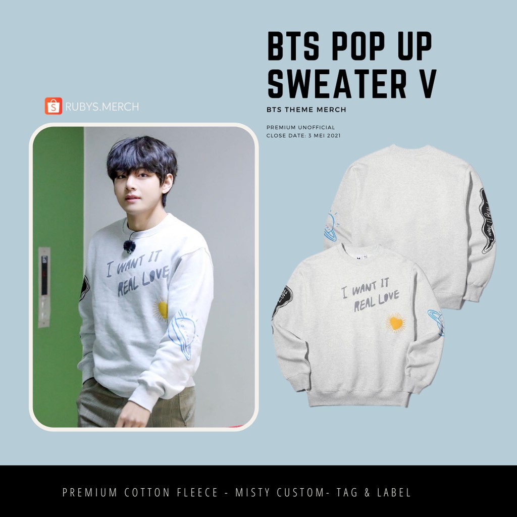 Bts POP UP SWEATER V [unoffc] | Shopee Malaysia