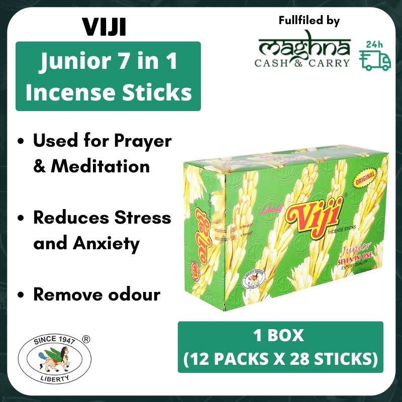 Viji (Agarbatti) Junior 7 in 1 Incense Sticks - 1 box (12 packs x 28 ...
