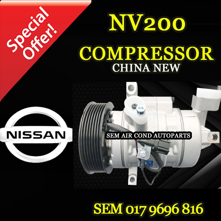 NISSAN NV200 VAN 1 FRONT 1 BACK HOSE CHINA CARSONIC 7PK NEW COMPRESSOR/ KOMPRESOR (CAR AIRCOND ...