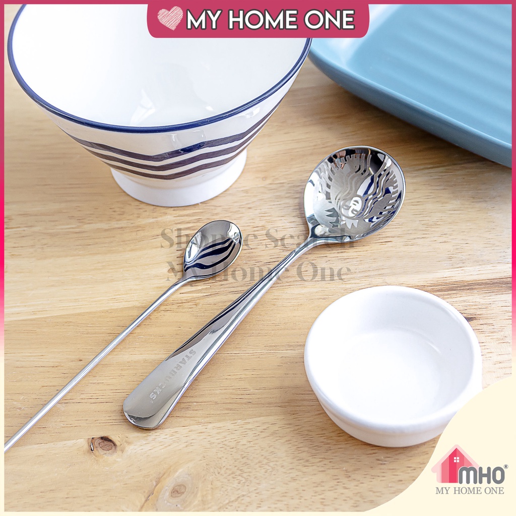 Silver Gold Stainless Steel Starbucks Teaspoon Mixing Spoon | Sudu Teh ...