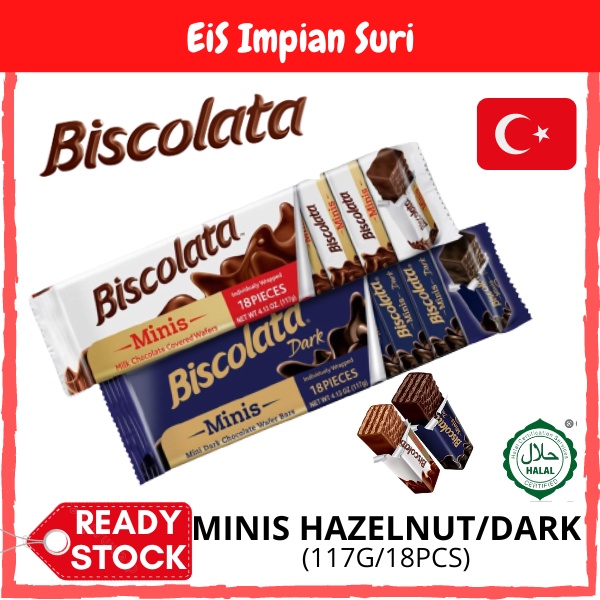 (Ready Stock!!) Biscolata Minis Biscuit Wafer Hazelnut/Dark 117g ...