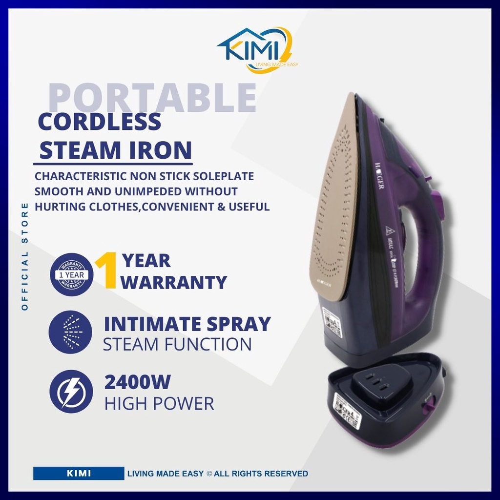 KIMI Cordless Iron Steamer Iron Rechargeable Iron Handheld Portable ...
