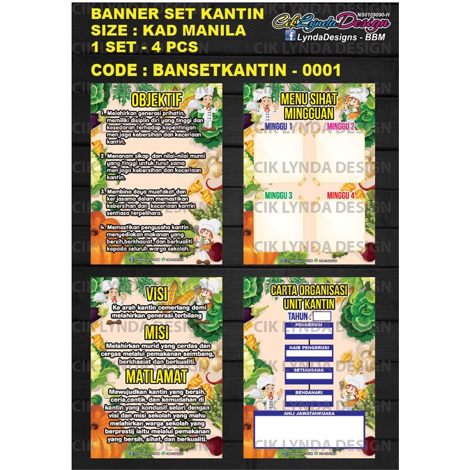 PRE-ORDER - BANNER SET KANTIN SEKOLAH | Shopee Malaysia
