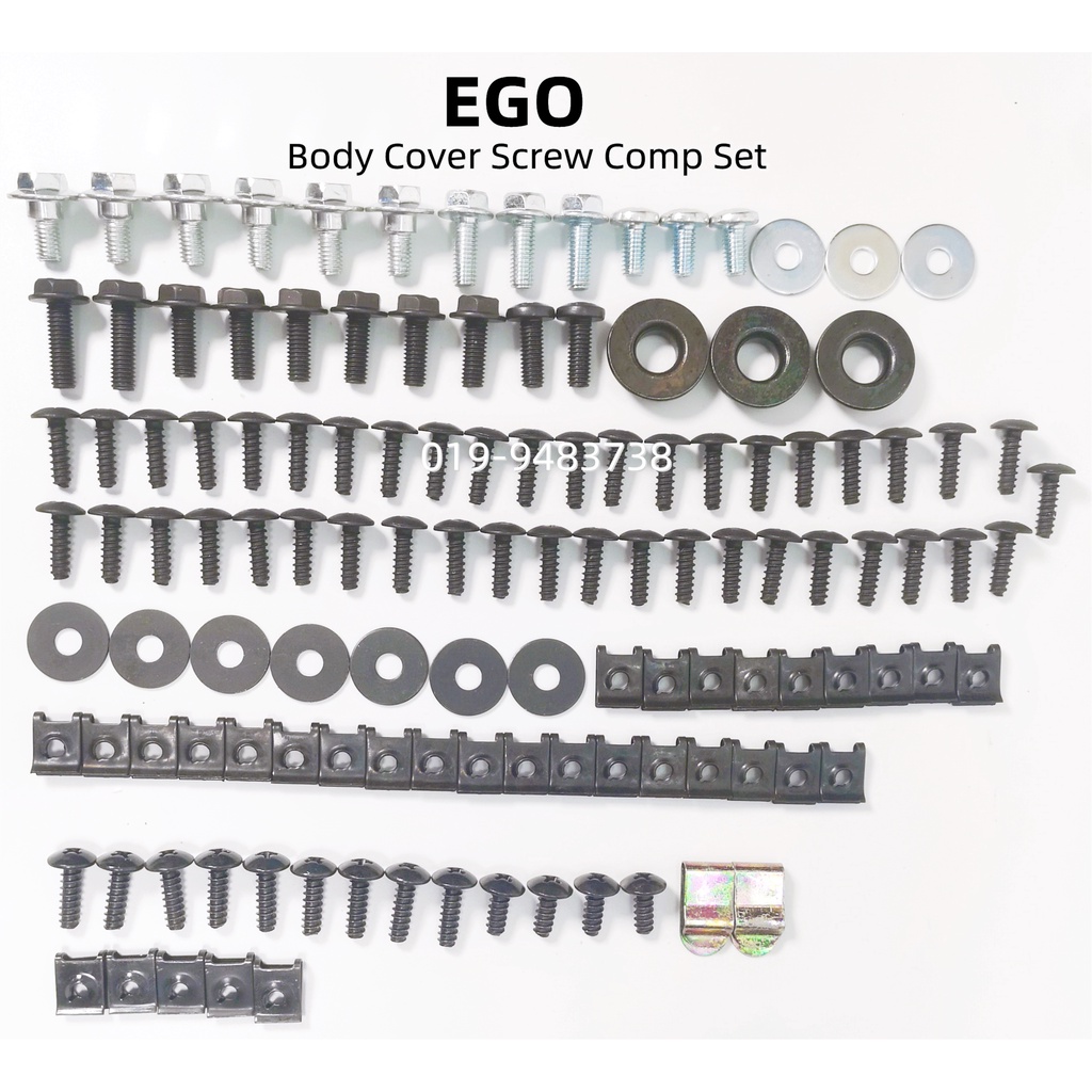 Body Cover Screw Complete Full Set Yamaha Ego Skru Nut Bolt Frame ...