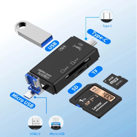 USB TF SD Card Reader Type-C Micro USB To OTG TF SD Adapter Memory Card ...