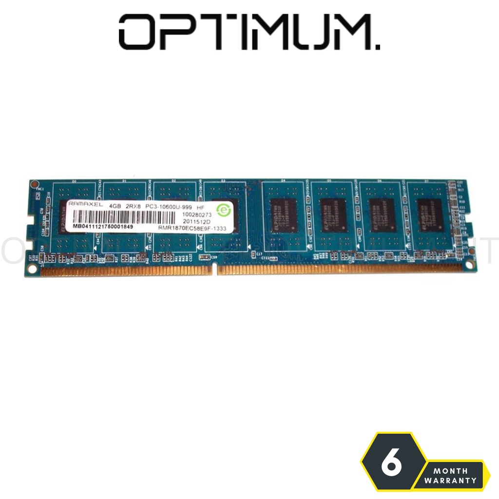 [Refurbished] Ramaxel 4GB DDR3 1333MHz PC3-10600 Desktop RAM (6M ...