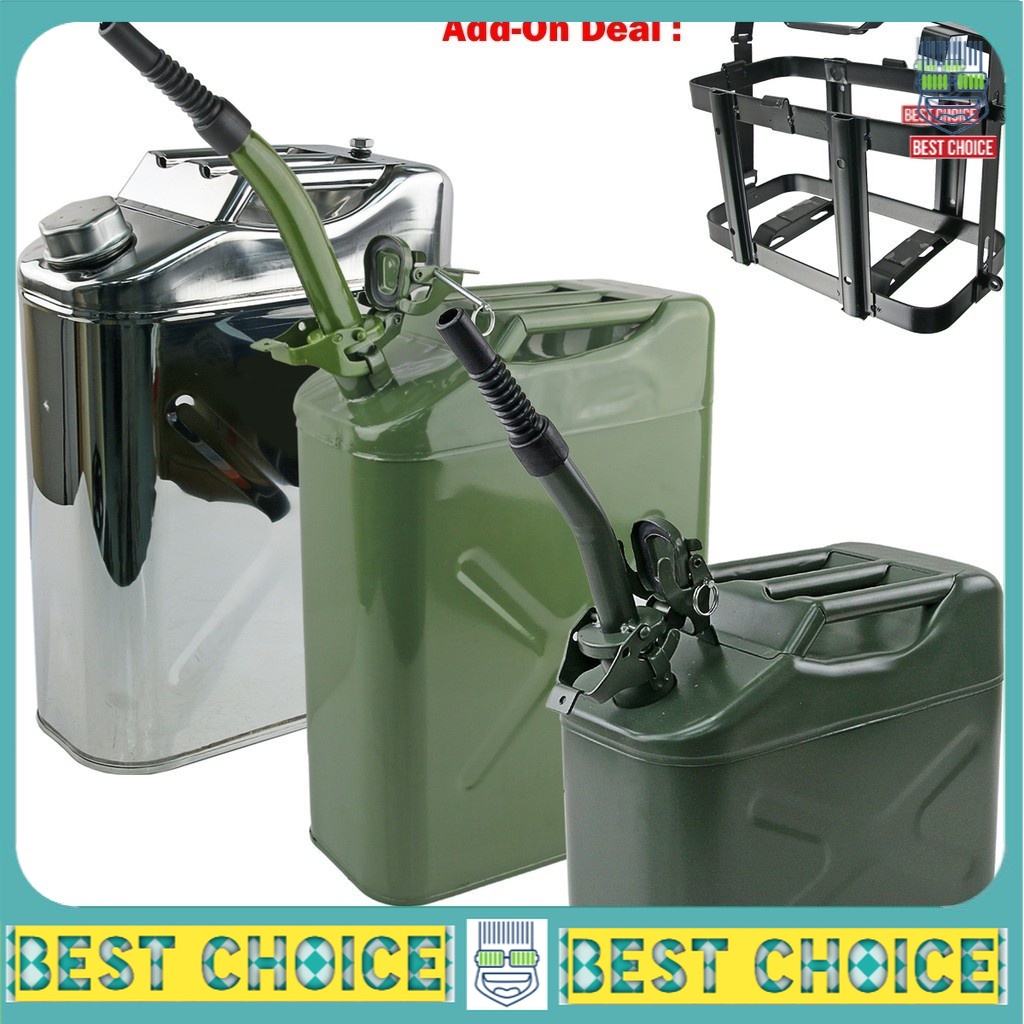 Tong diesel tong petrol Steel 10L/20L Jerry Can Flexible Spout Fuel ...