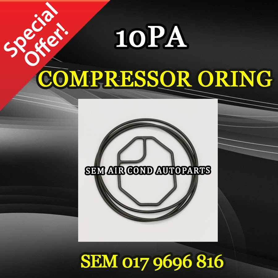 10PA COMPRESSOR RUBBER ORING KIT (CAR AIRCOND SYSTEM) (GETAH) | Shopee ...