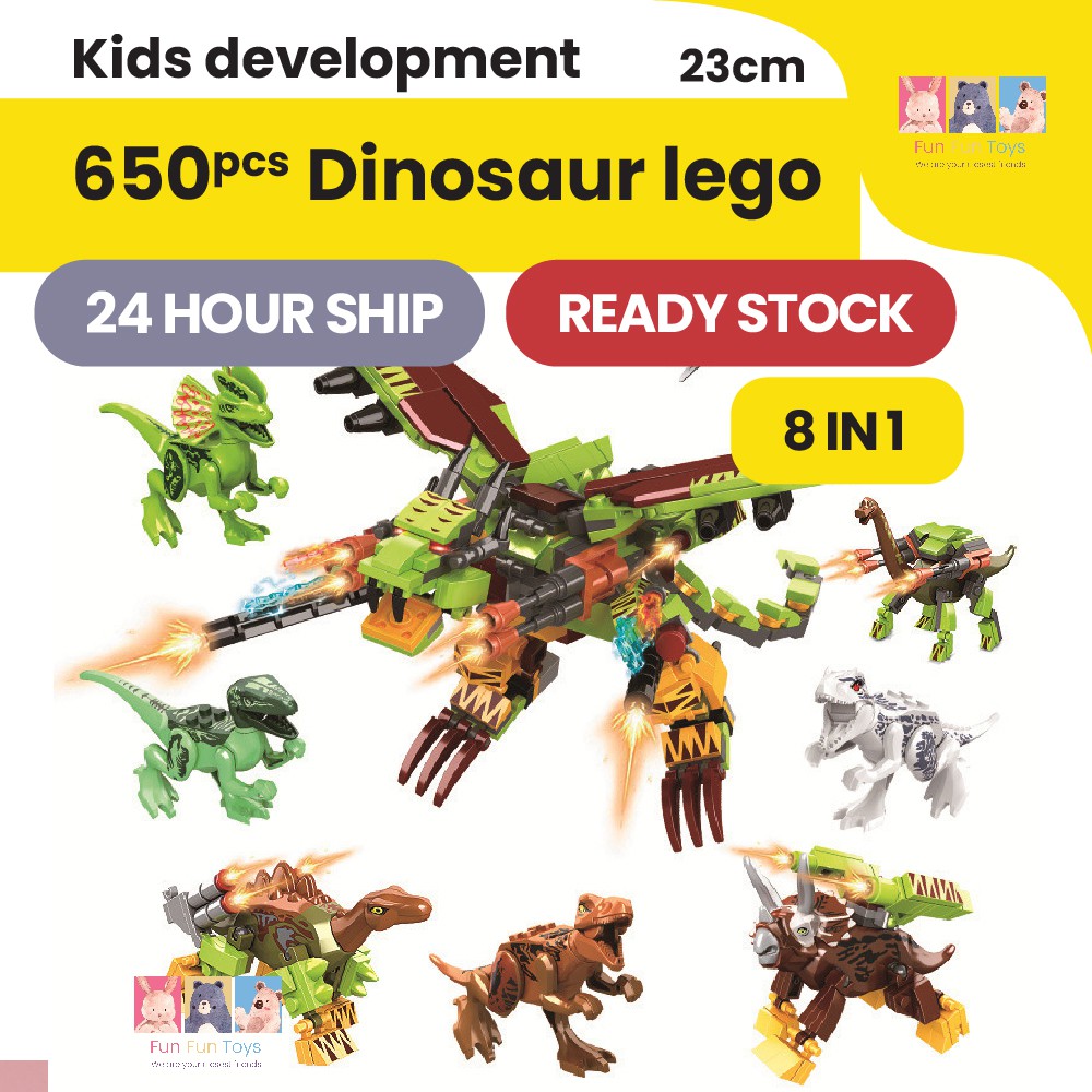 Dinosaur lego Building Blocks Dinosaur Toys Velociraptor T-Rex Jurassic ...