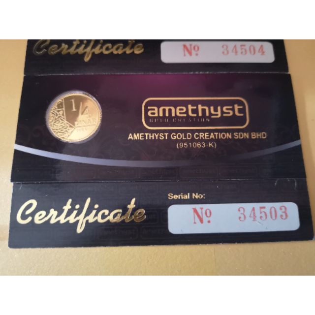 Suku dinar Dinar Emas Amethyst 1.0625g | Shopee Malaysia