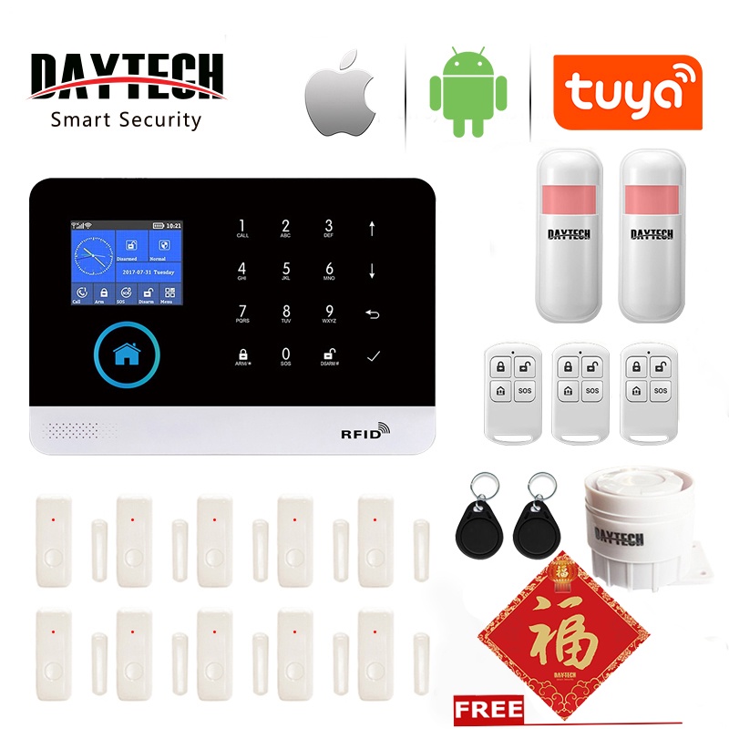Daytech Wireless GSM Alarm System with Door Sensor Motion Detector TA01-KIT4 | Shopee Malaysia