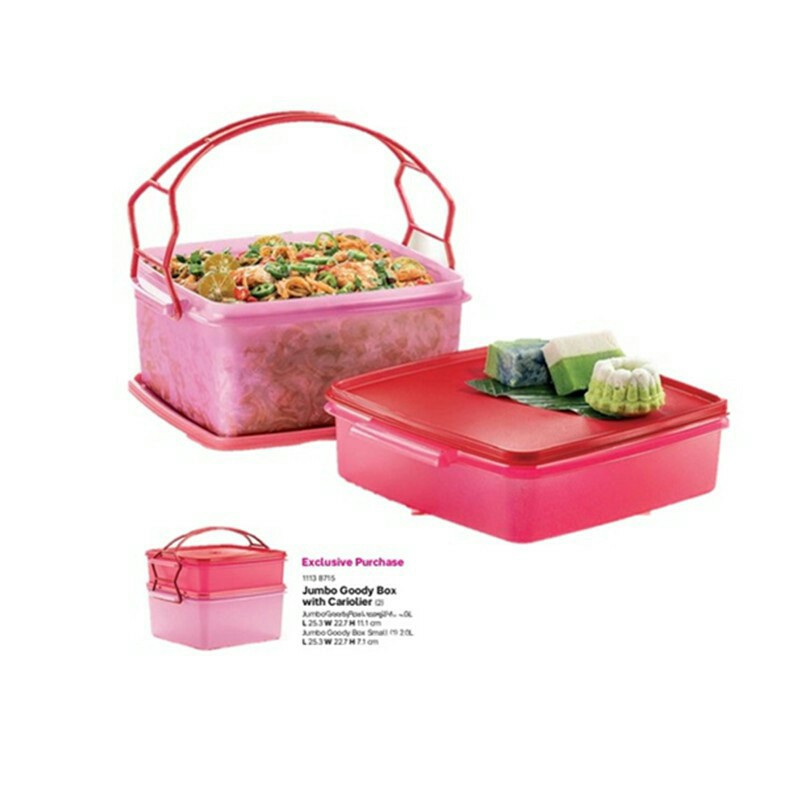 Tupperware Jumbo Goody Box With Cariolier 2L Red + 4L Pink | Shopee ...