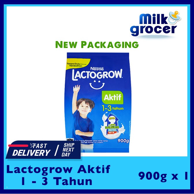Nestle Lactogrow Aktif 1-3 Tahun 900g x 1 | Shopee Malaysia
