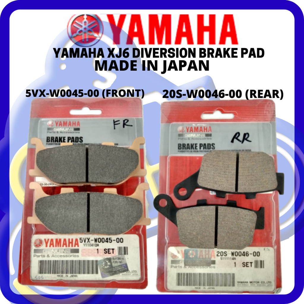 ORIGINAL HONG LEONG YAMAHA MOTOR HLY XJ6 DIVERSION FRONT REAR BRAKE PAD ...