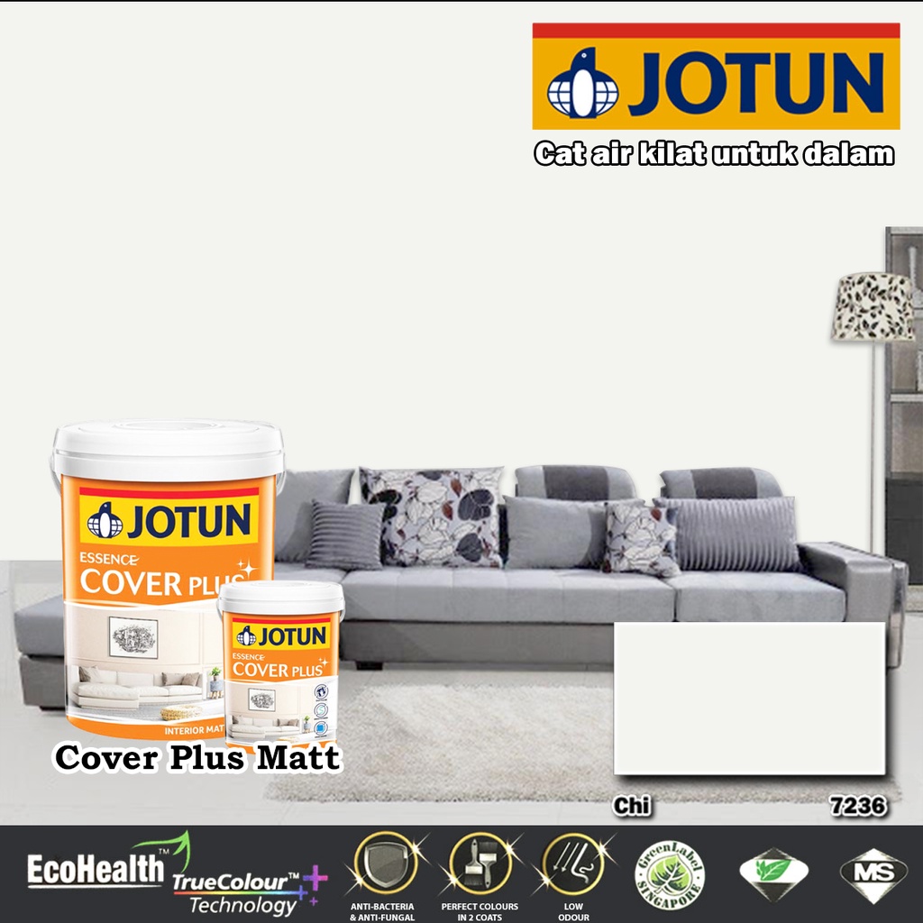 JOTUN ESSENCE COVER PLUS (Matt) INTERIOR MATT 1 Liter Chi 7236 / Skylight 1624 / Twilight 9904 ...