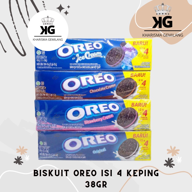 Oreo - (1 PACK 12 PCS) OREO 38gr Chocolate Vanilla Biscuits Stawberry ...