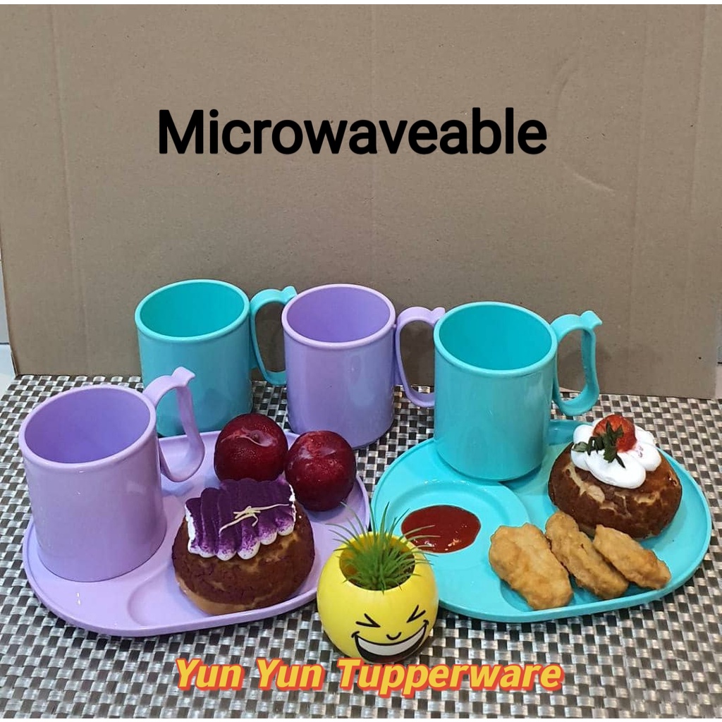 Tupperware Tea 4 Two Set (Microwaveable Mug + Tray) | Shopee Malaysia
