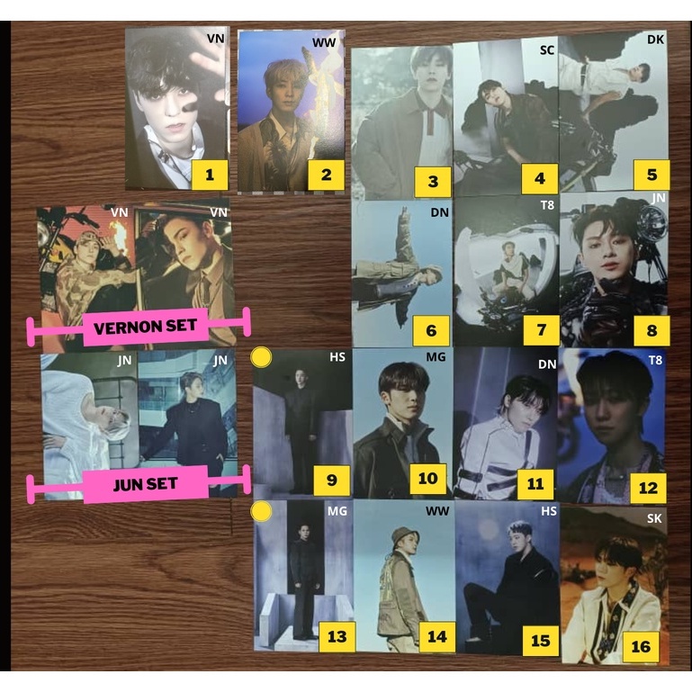 SEVENTEEN 4TH ALBUM - ‘FACE THE SUN’ Postcard + ATTACCA SCoups Jeonghan Jun Hoshi Wonwoo DK ...