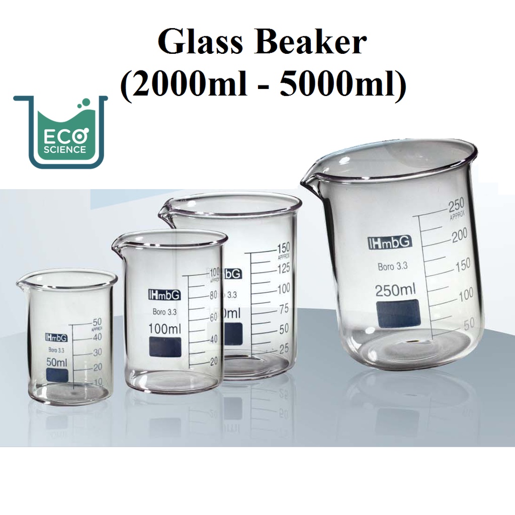 HmbG Glass Beaker Low Form (2000 - 5000ml) | Shopee Malaysia