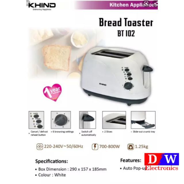 KHIND BREAD TOASTER BT102 | Shopee Malaysia