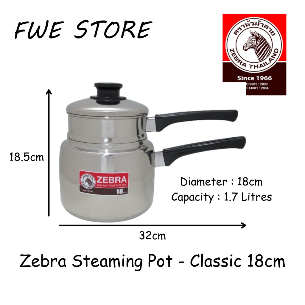 (100% Original) Zebra Thailand Stainless Steel Steaming Pot - Classic ...
