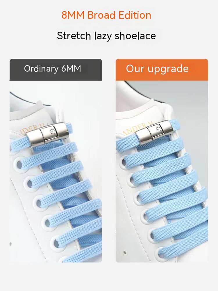 【YM】8MM Buckle Elastic Flat Laces Shoe Lace No Tie Elastic Shoe Laces ...