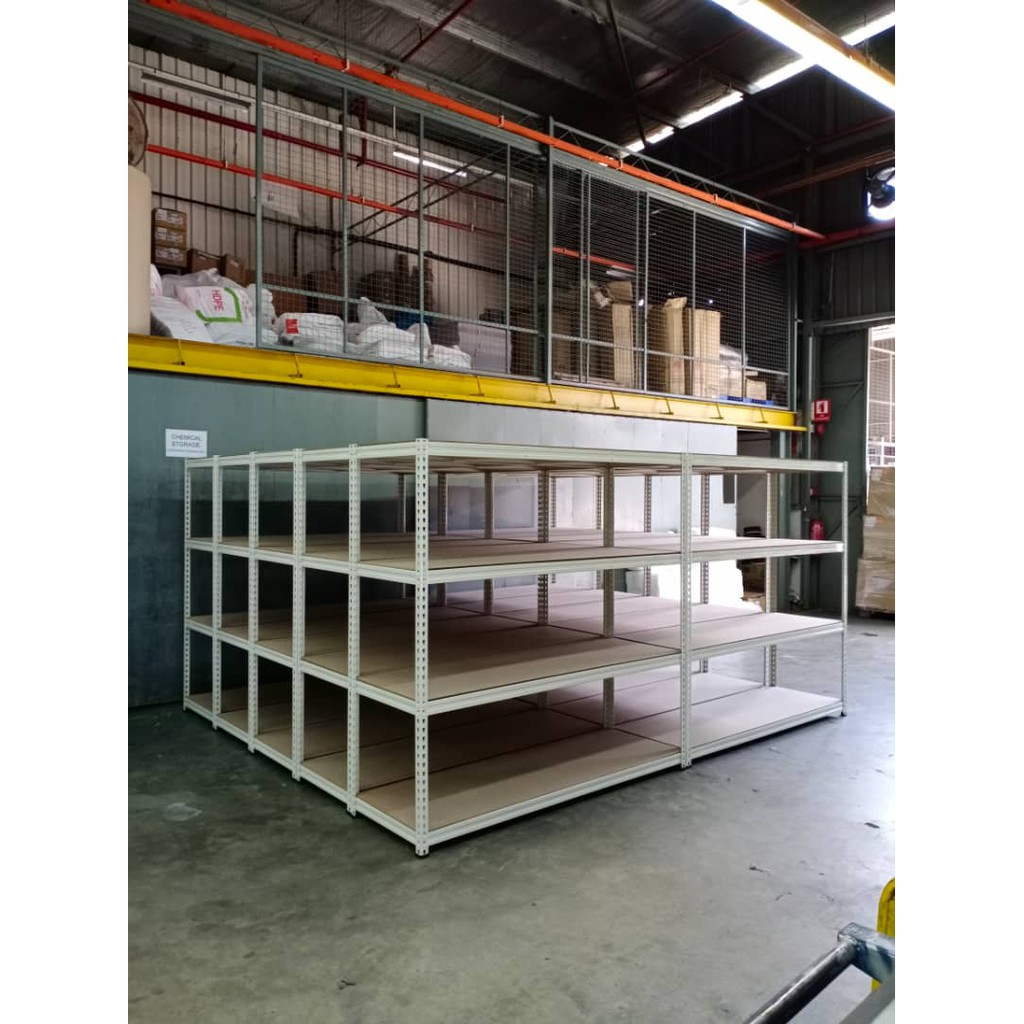 BOLTLESS RACK - 4 LEVELS - Series Heavy Duty - Beige White | Shopee Malaysia