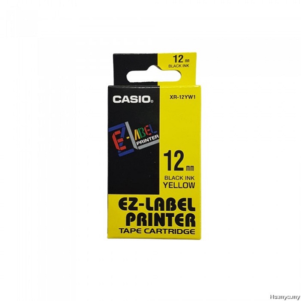Casio EZ-Label Printer 12mm XR-12YW Yellow Tape / Black ink | Shopee ...
