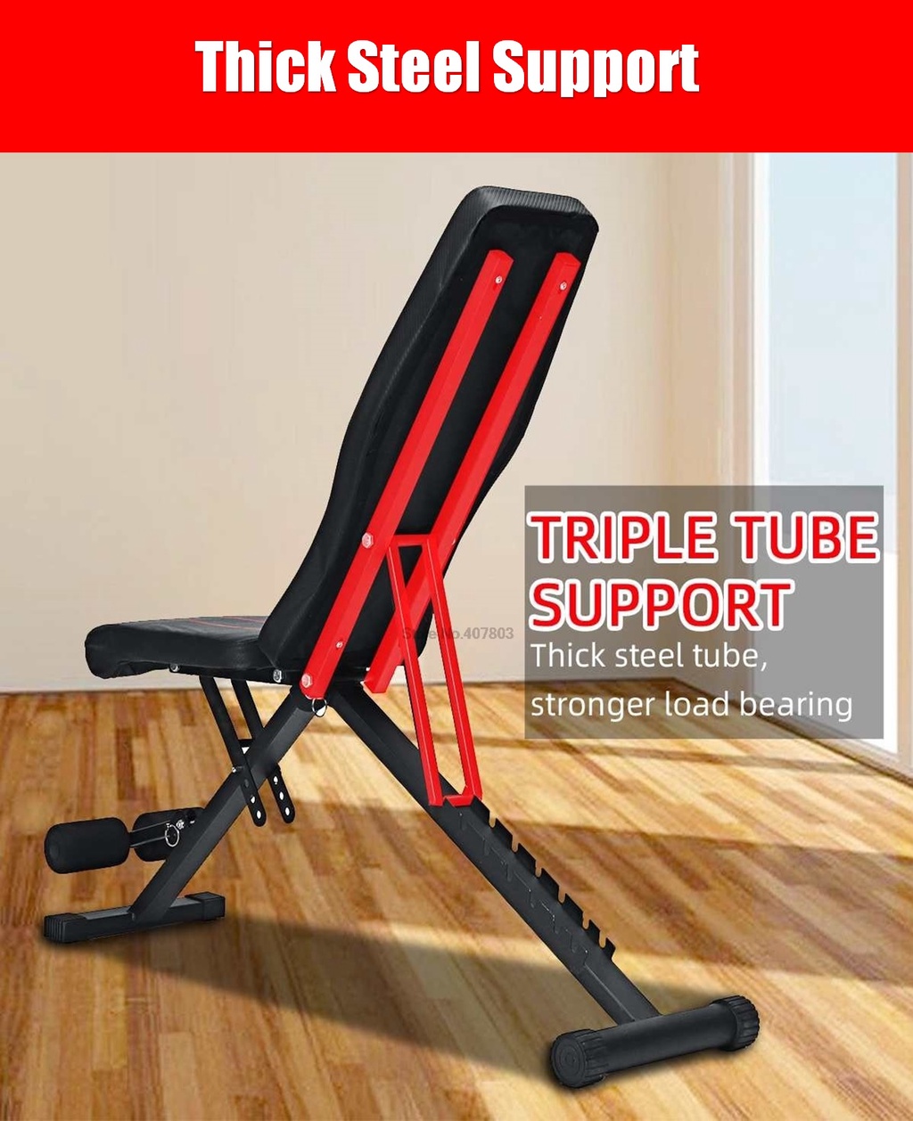 Gym Fitness Chair Adjustable Press Bench Sit Up Dumbbell Stool ...
