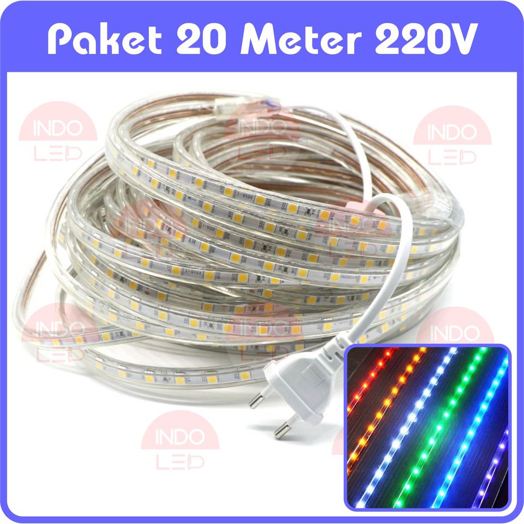Led Strip Hose 220v 20m Complete Package Smd 5050 Decorative Lights ...