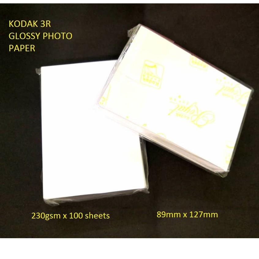 3R Kodak Glossy Photo Paper 230gsm-100 sheets/pack | Shopee Malaysia