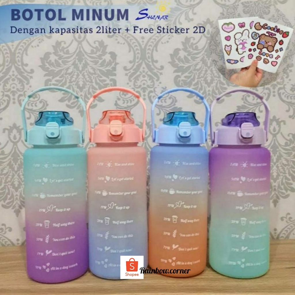 Free STICKER!! Present 2 Liter Drinking Bottle / 2000 ML Drinking ...